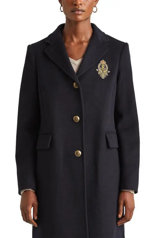 Ralph Lauren Logo Patch Wool-blend Jacket - Regal Navy