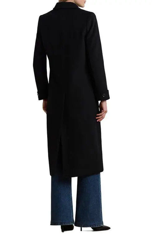 Ralph Lauren Longline Wool Blend Reefer Coat - Black