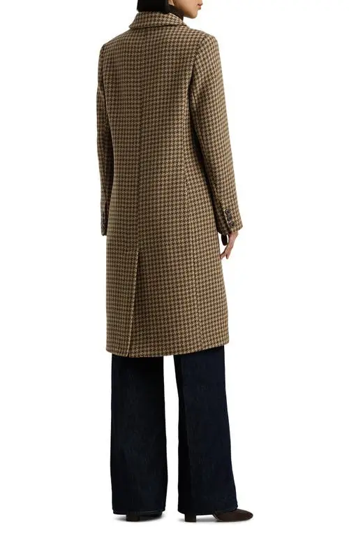 Ralph Lauren Houndstooth Wool-blend Coat - Camel/cognac