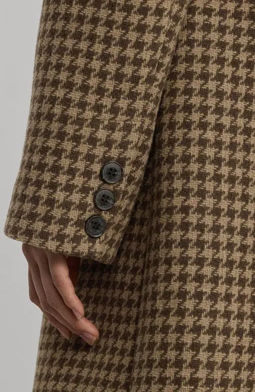 Ralph Lauren Houndstooth Wool-blend Coat - Camel/cognac
