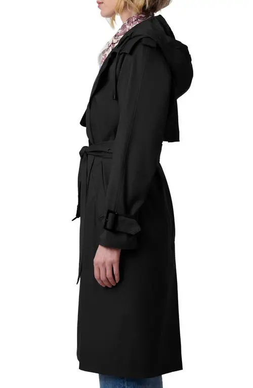 Bernardo Double-breasted Hooded Trench Coat
