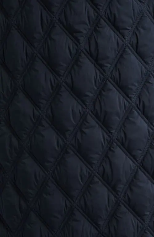 Bernardo Diamond Quilted Long Coat - Navy