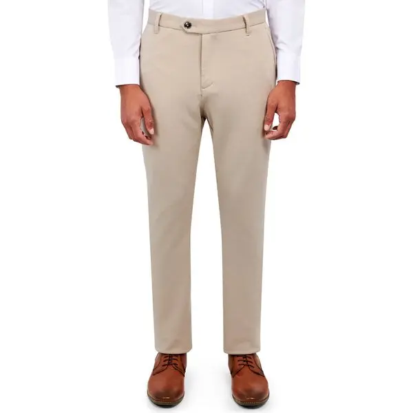 BROOKLYN BRIGADE Slim Fit Knit Dress Pants - Tan