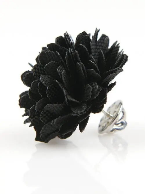 BROOKLYN BRIGADE Floral Lapel Pin - Black