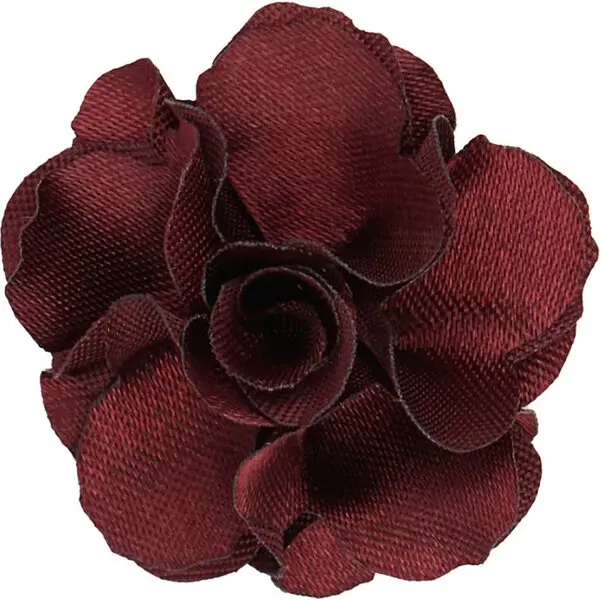 BROOKLYN BRIGADE Floral Lapel Pin - Cabernet
