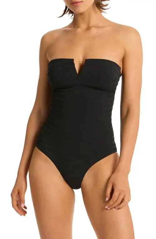 SEA LEVEL Palisades V-wire One-piece Swimsuit - Black