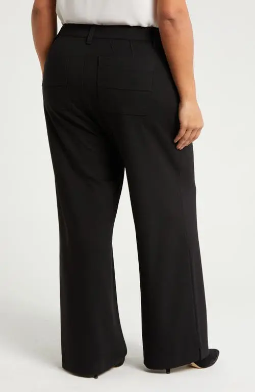 Wit & Wisdom Skyrise Flat Front Wide Leg Pants - Black