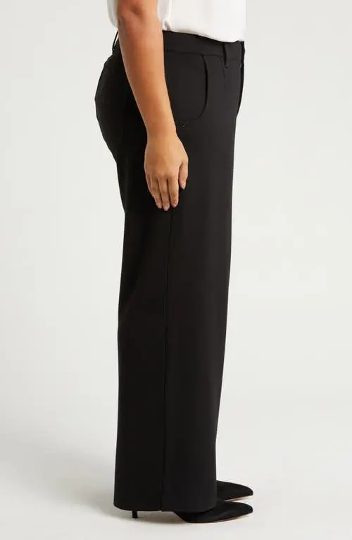 Wit & Wisdom Skyrise Flat Front Wide Leg Pants - Black