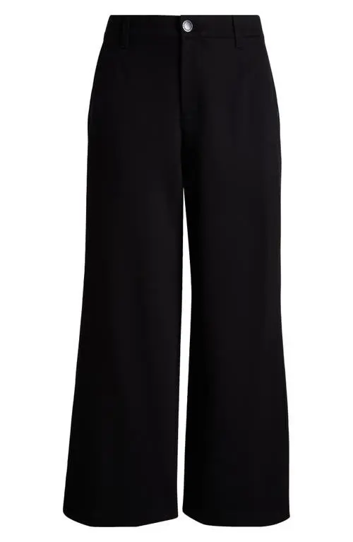 Wit & Wisdom Skyrise Flat Front Wide Leg Pants - Black