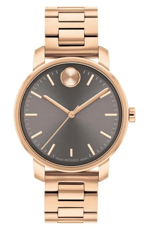 Movado Access Bracelet Watch - Rose Gold/ Gray