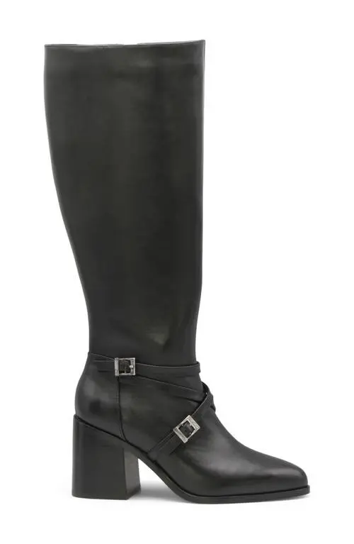 CHARLES DAVID Jacoby Knee High Boots - Black Leather