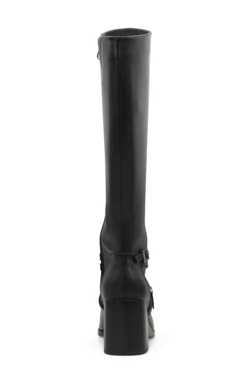 CHARLES DAVID Jacoby Knee High Boots - Black Leather