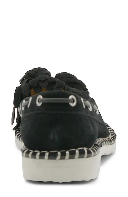 CHARLES DAVID Poppy Kiltie Fringe Loafer - Black-sd