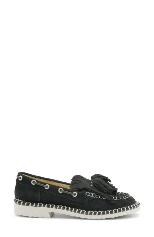 CHARLES DAVID Poppy Kiltie Fringe Loafer - Black