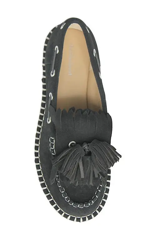 CHARLES DAVID Poppy Kiltie Fringe Loafer - Black
