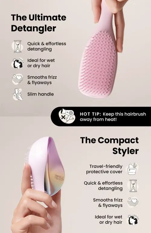 TANGLE TEEZER Compact & Ultimate Hairbrush Set $33 Value