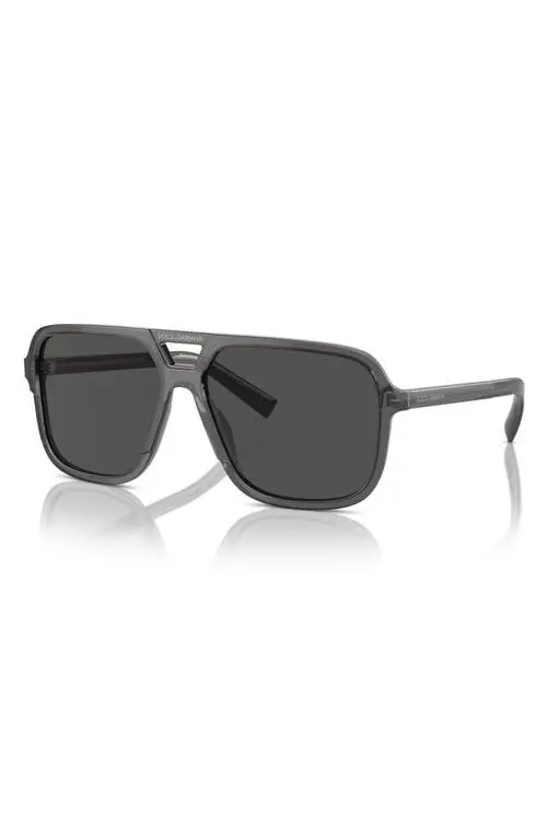 Dolce & Gabbana 61mm Flat Top Pilot Sunglasses