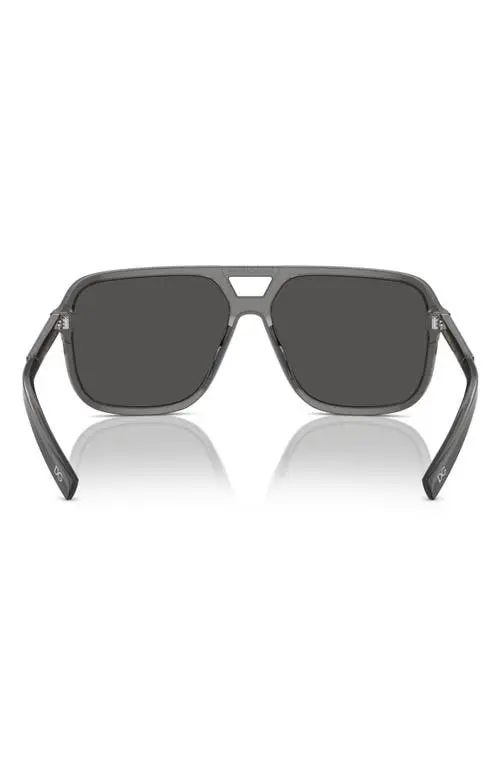 Dolce & Gabbana 61mm Flat Top Pilot Sunglasses