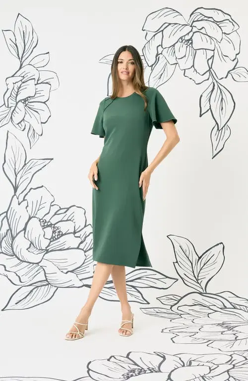 Maggy London Flutter Sleeve Sheath Dress - Green | Editorialist