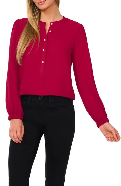 CECE DUPRAZ Pearl Button Georgette Blouse