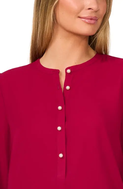 CECE DUPRAZ Pearl Button Georgette Blouse
