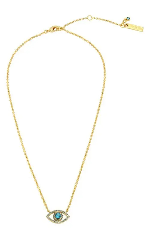 Kurt Geiger Cubic Zirconia Evil Eye Pendant Necklace - Gold/blue
