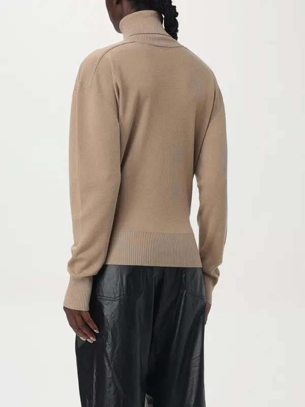 Burberry Ribbed Turtleneck Fine Knit Sweater - Beige