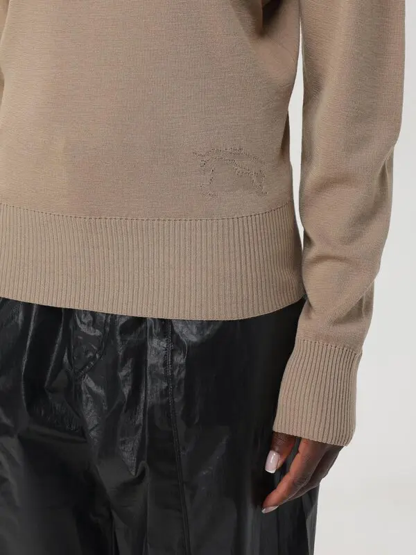 Burberry Ribbed Turtleneck Fine Knit Sweater - Beige