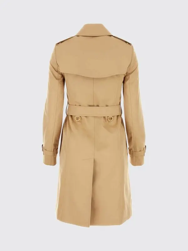 Burberry Knee-length Double-breasted Cotton Trench Coat With Belt And Epaulettes - Honey