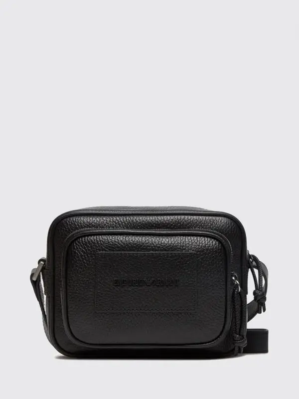 Emporio Armani Leather Shoulder Bag - Black