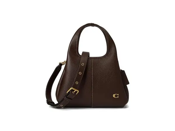 COACH Polished Pebble Leather Lana Shoulder Bag 23 - Tan
