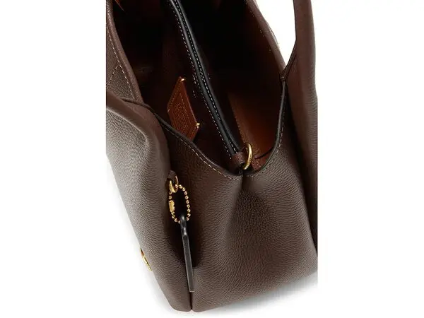 COACH Polished Pebble Leather Lana Shoulder Bag 23 - Tan