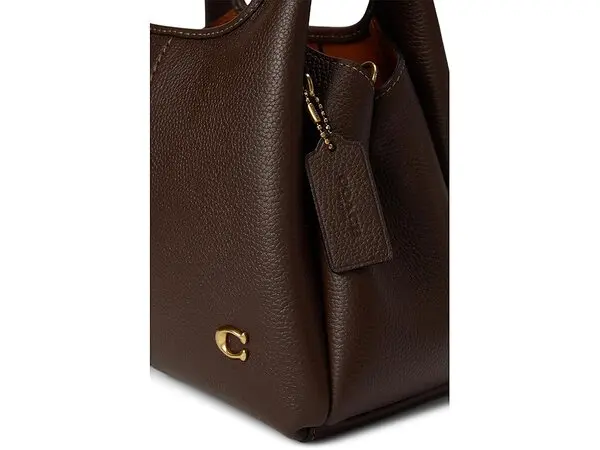 COACH Polished Pebble Leather Lana Shoulder Bag 23 - Tan