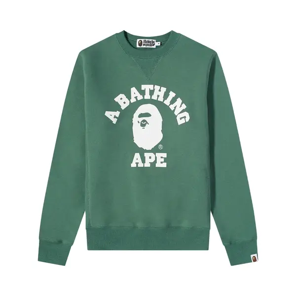 A BATHING APE College Crewneck Sweatshirt - Green