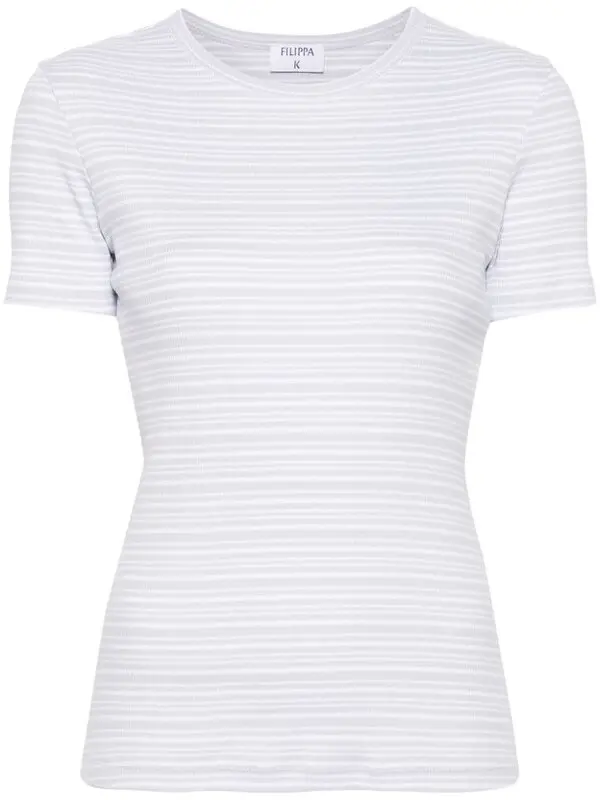Filippa K Striped Cotton T-shirt - Clear Blue