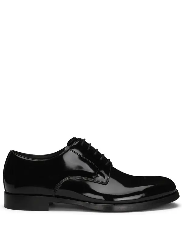 Dolce & Gabbana Patent Leather Derby Shoes - Black
