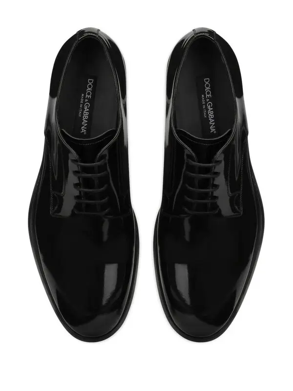 Dolce & Gabbana Patent Leather Derby Shoes - Black