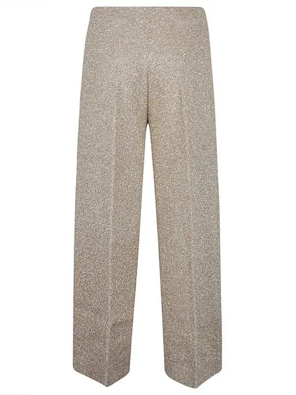 CIRCUS HOTEL Viscose Wide Leg Trousers - Golden