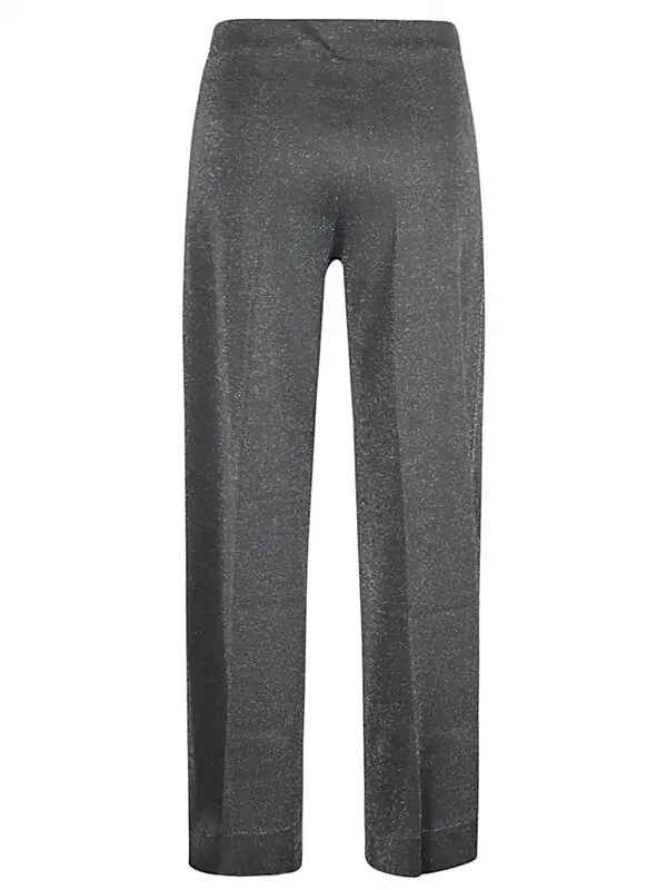 CIRCUS HOTEL Viscose Wide Leg Trousers - Grey