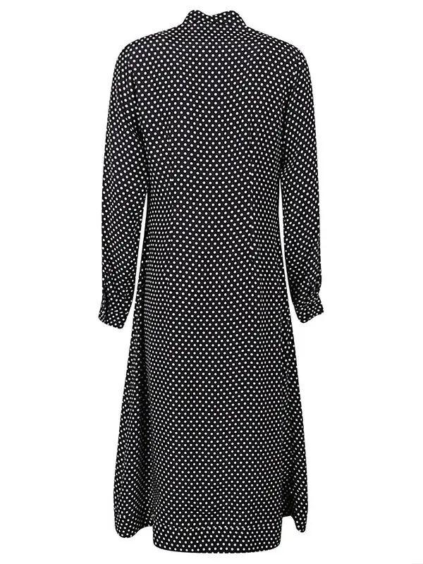 CRIDA MILANO Polka Dot Silk Midi Dress - Black