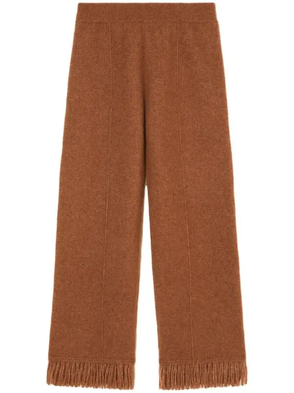 Alanui Cashmere And Silk Trousers - Camel