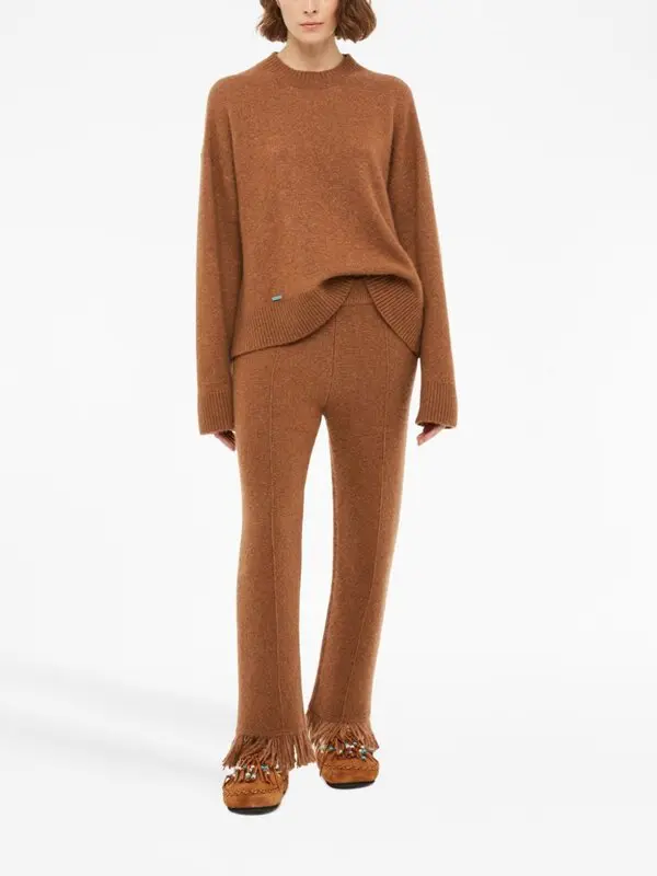 Alanui Cashmere And Silk Trousers - Camel