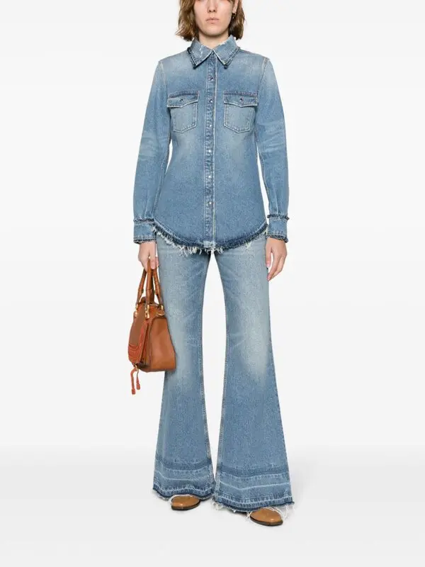 Chloé Denim Cotton Shirt - Clear Blue