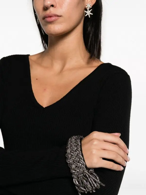 Giuseppe Di Morabito Crystal Embellished Wool Top