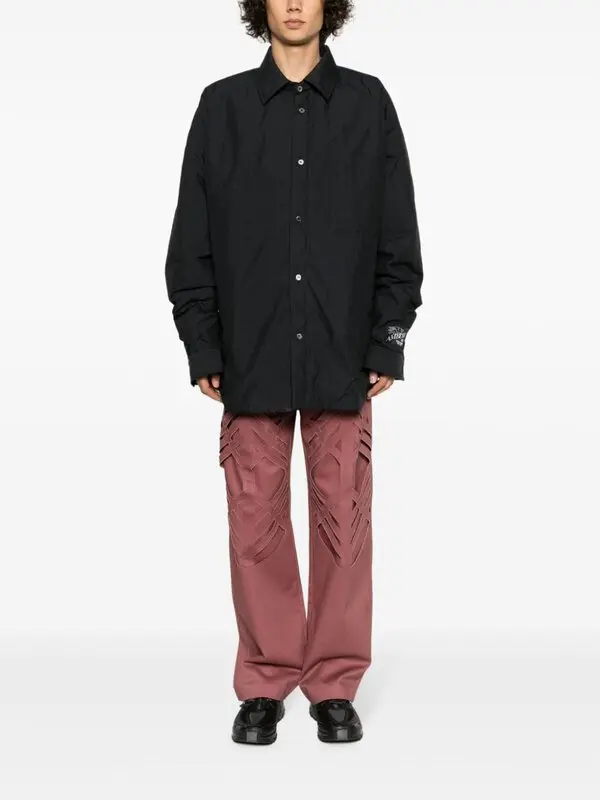 AMBUSH Gingham-check Padded Shirt Jacket - Black