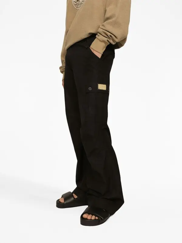 Dolce & Gabbana Cotton Cargo Trousers - Black