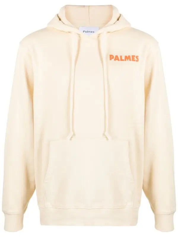 PALMES Logo Organic Cotton Hoodie - White