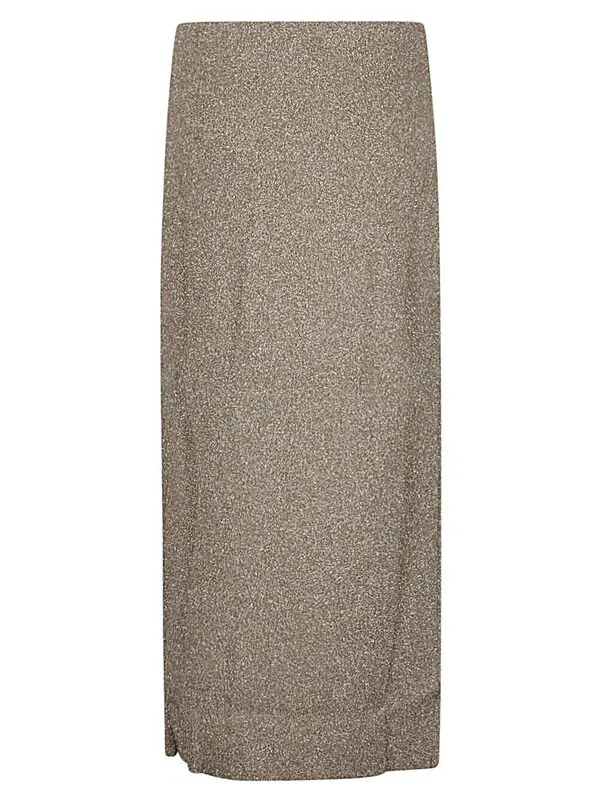 CIRCUS HOTEL Viscose Midi Skirt - Golden