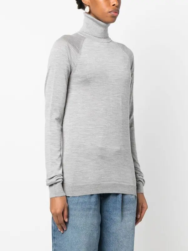 ARMARIUM Wool And Silk Blend High Neck Sweater - Grey