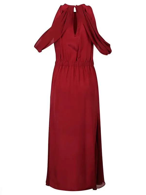 CRIDA MILANO Silk Midi Dress - Red
